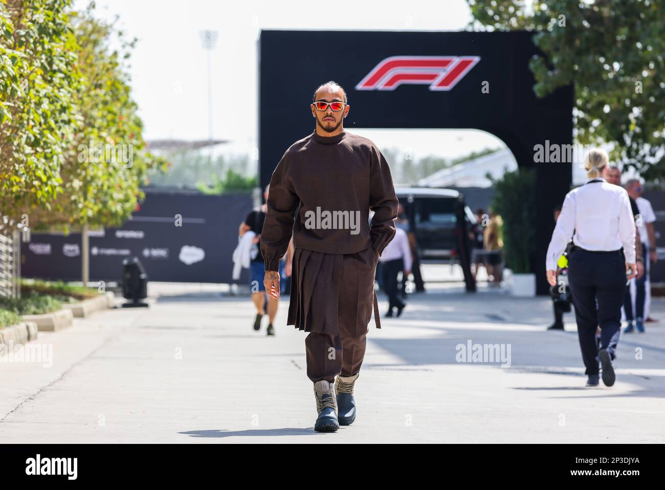 Sakhir, Bahrain. 5th Mar, 2023. Lewis Hamilton of Mercedes ahead of ...