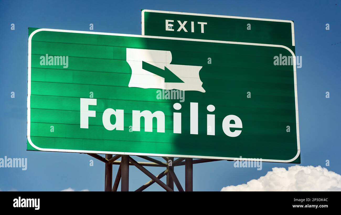 Signposts with the direct way to Family Stock Photo - Alamy