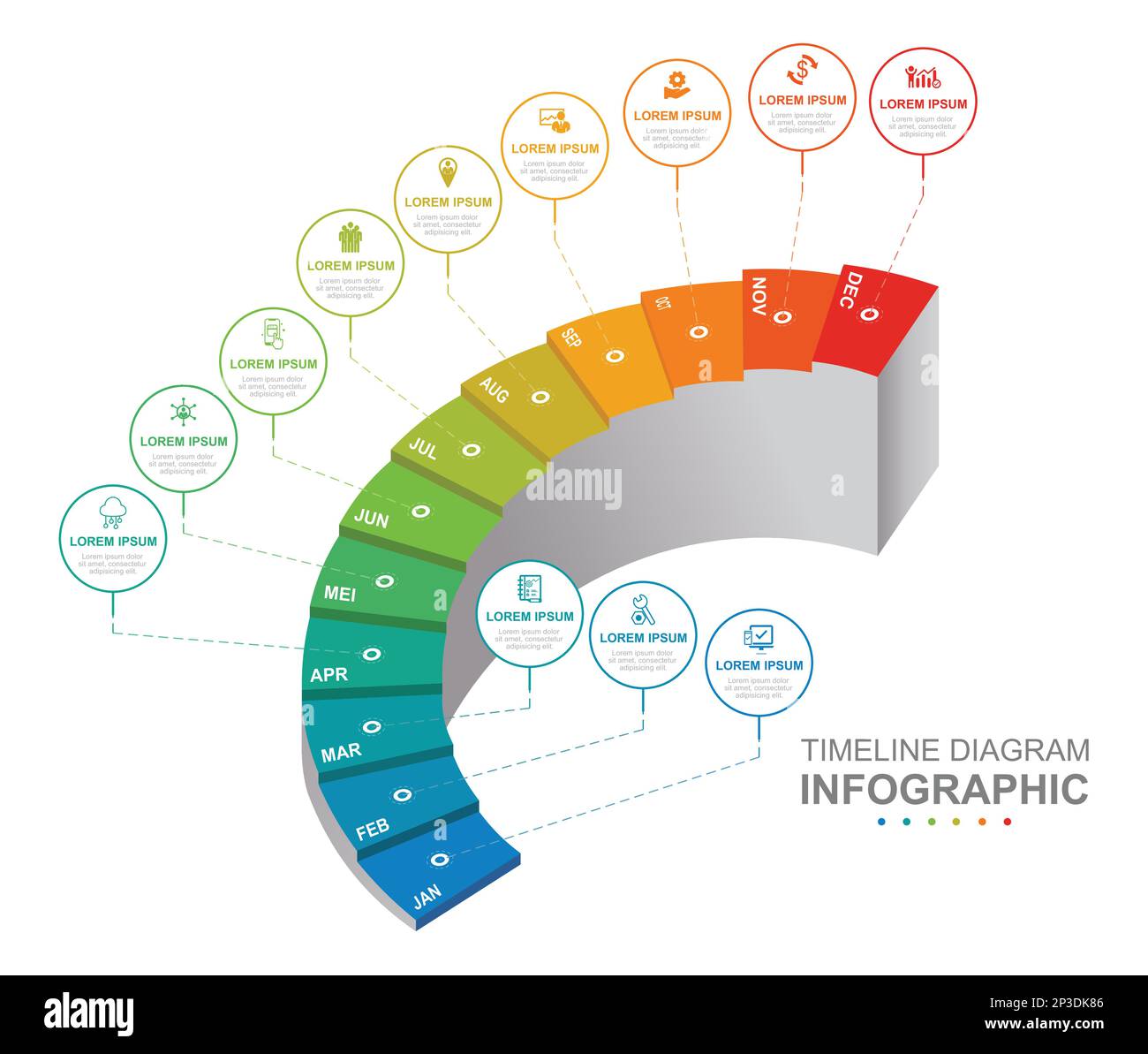 Infographic business template. Modern Timeline diagram calendar with ...