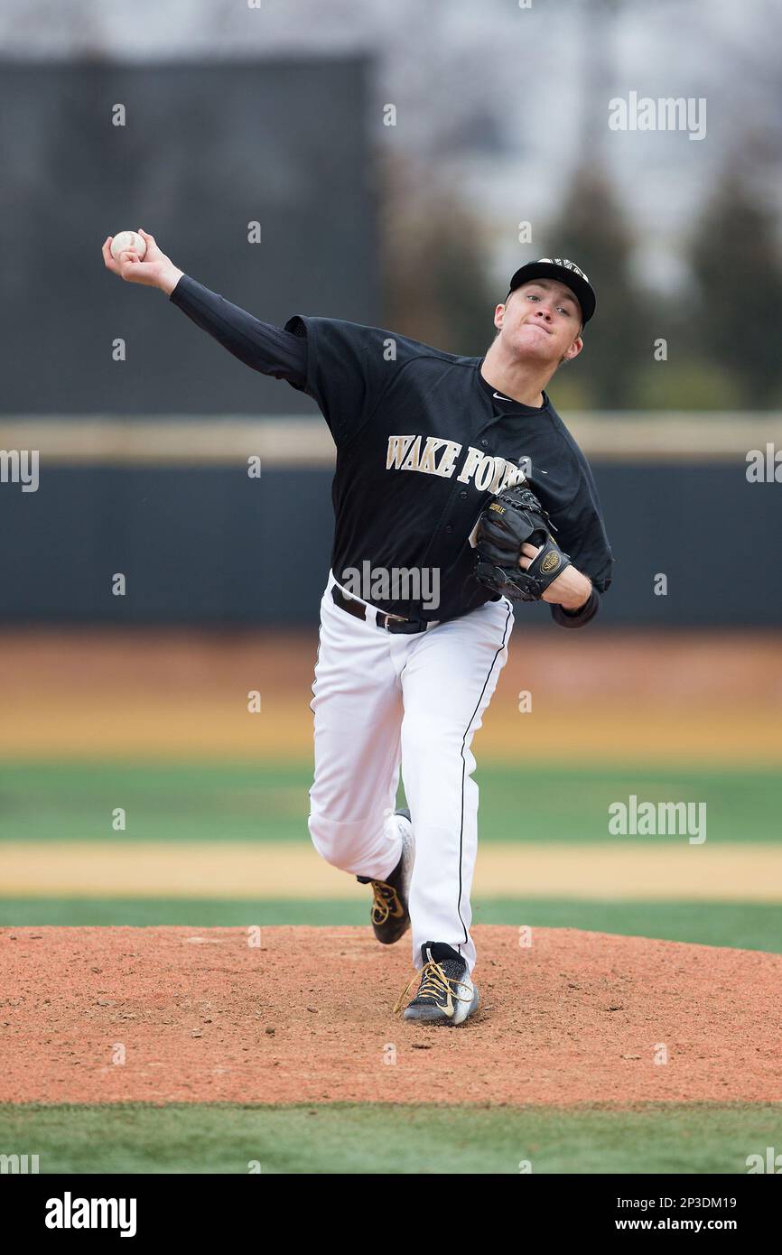 Wake Forest Demon Deacons relief pitcher Paul Kirkpatrick (42) in ...