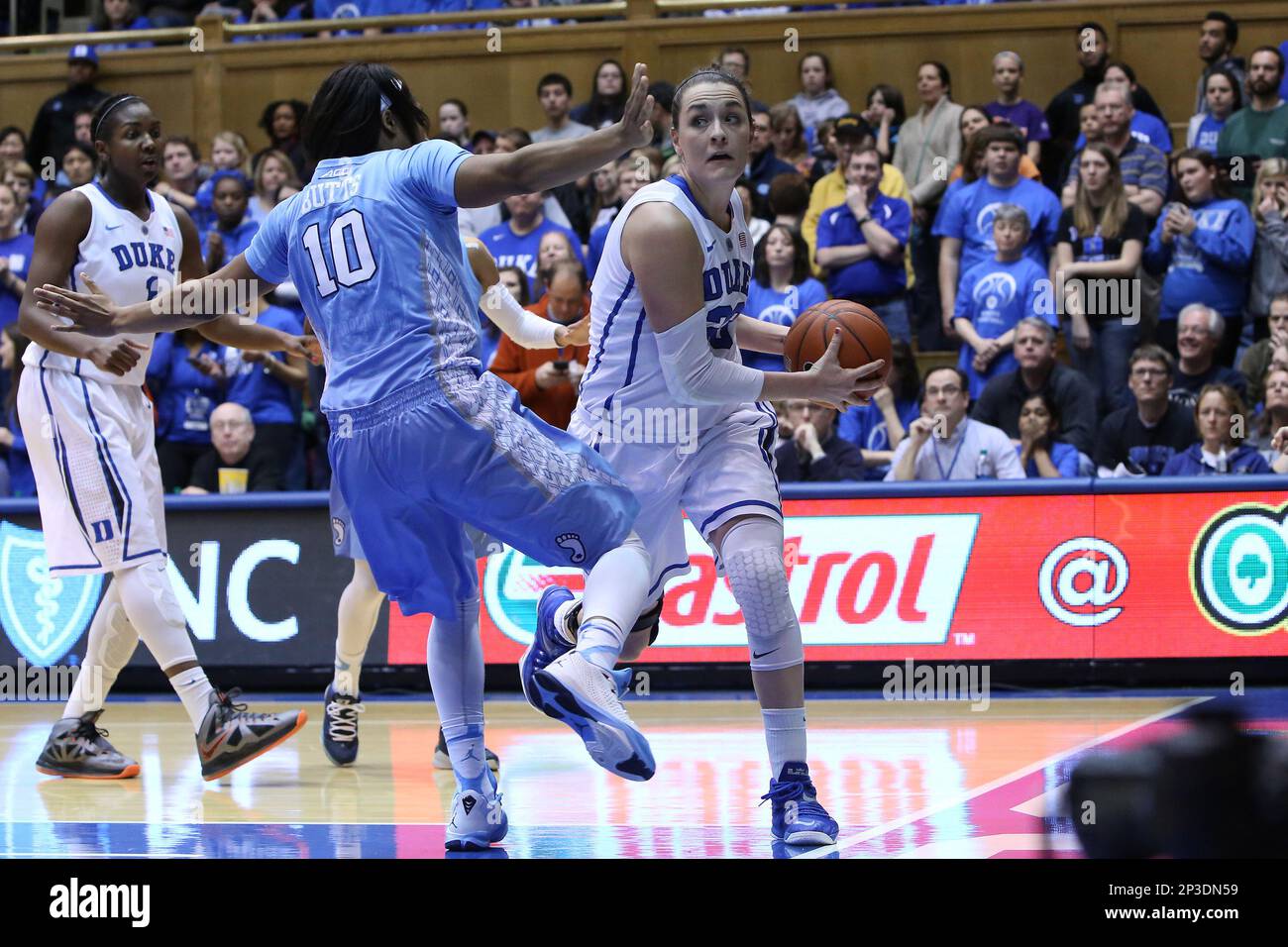 01 March 2015: Duke's Rebecca Greenwell (23) and North Carolina's ...