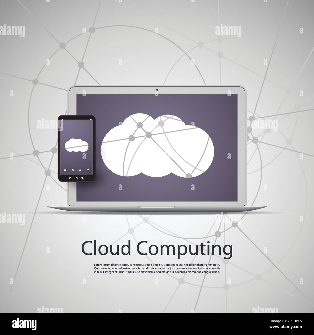 Cloud Computing and Networks Concept with Laptop Computer and ...