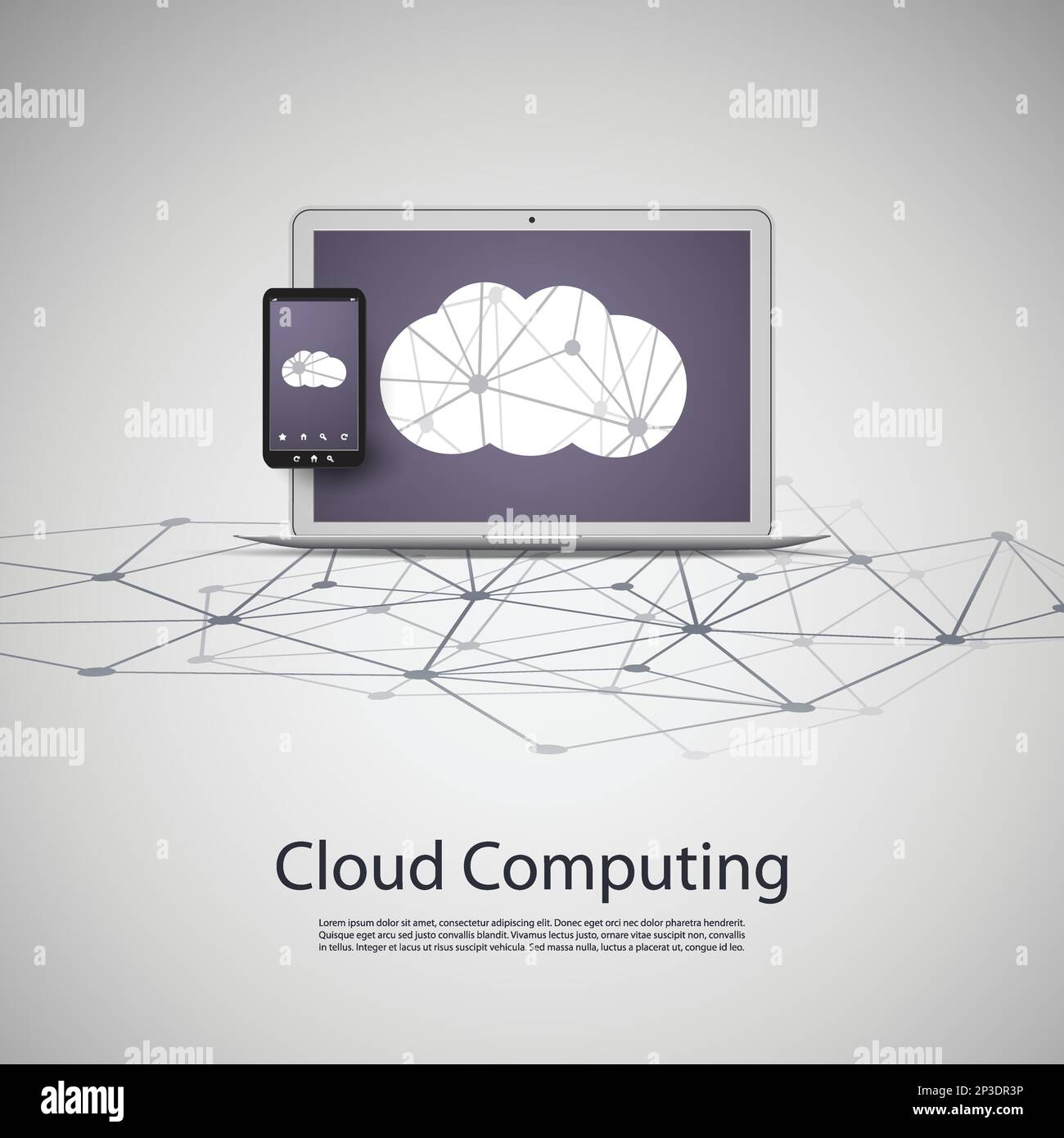 Cloud Computing and Networks Concept with Laptop Computer and ...