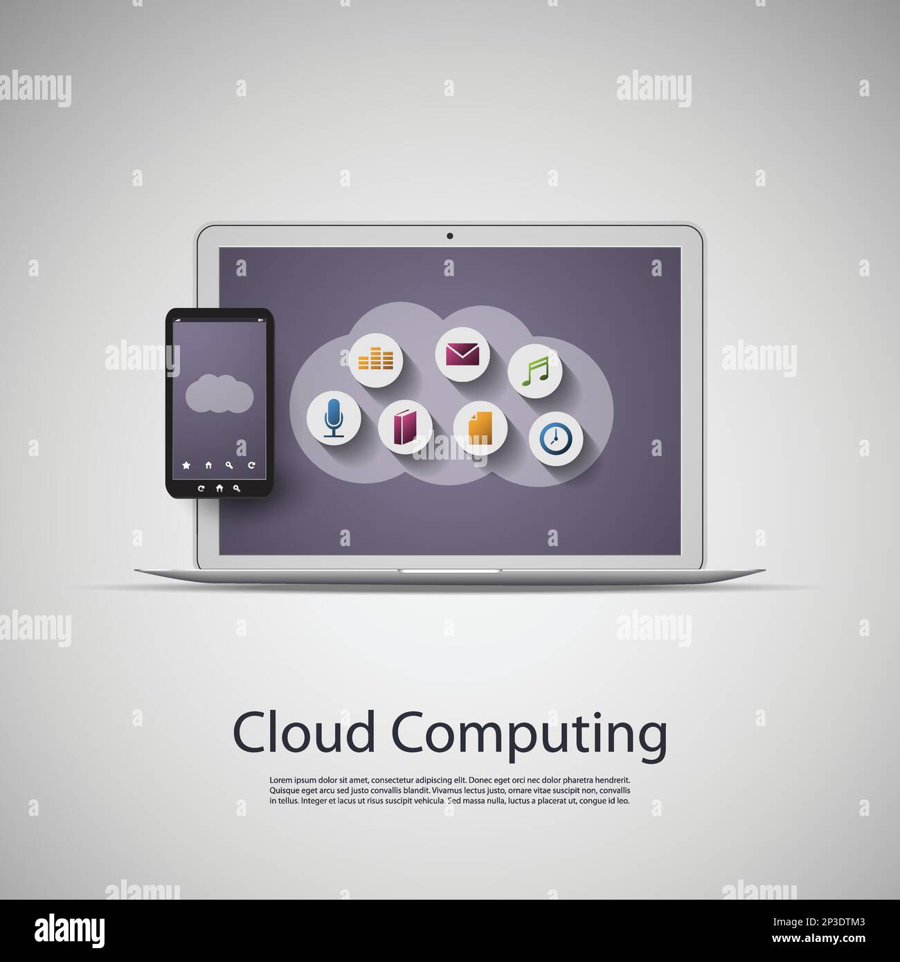 Cloud Computing Design with Icons Stock Vector Image & Art - Alamy