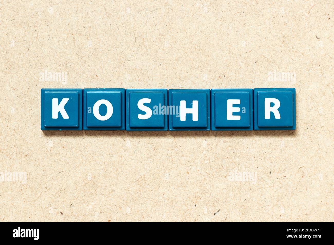 Tile alphabet letter in word kosher on wood background Stock Photo - Alamy