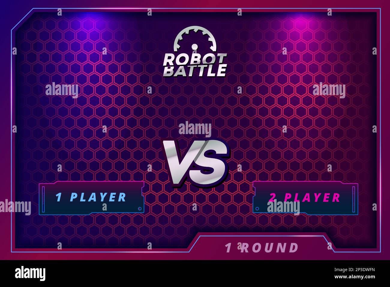 Bright template poster for battle robots in realistic style for ui or ...