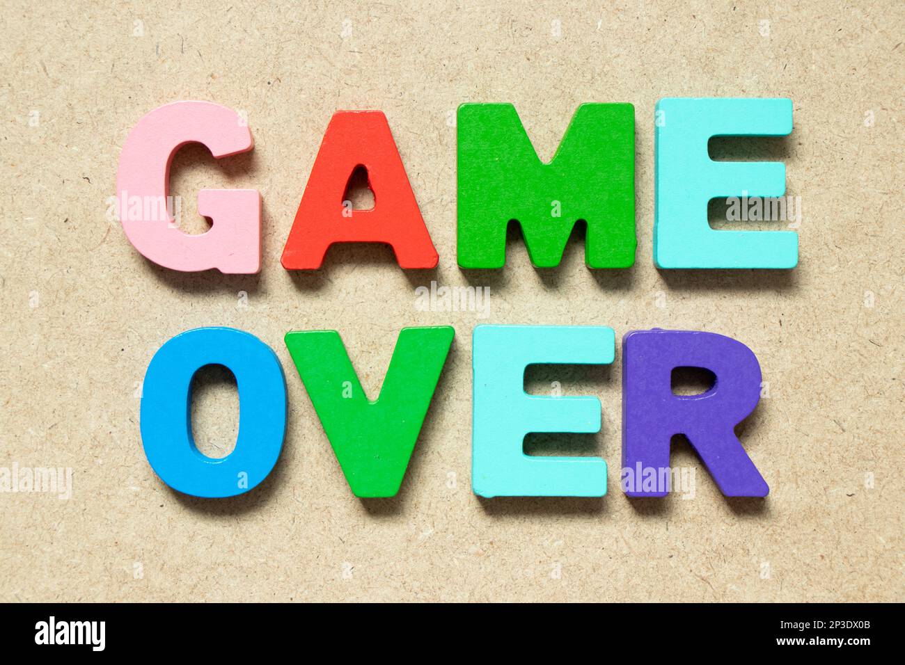 Color alphabet letter in word game over on wood background Stock Photo ...