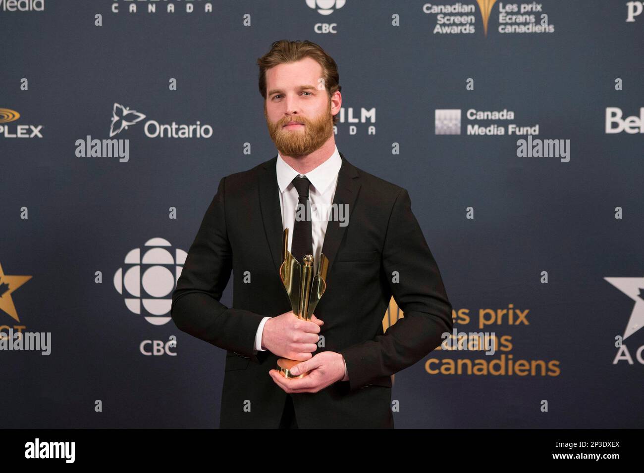 Jared Keese holds his award for best actor in a drama at the Canadian ...