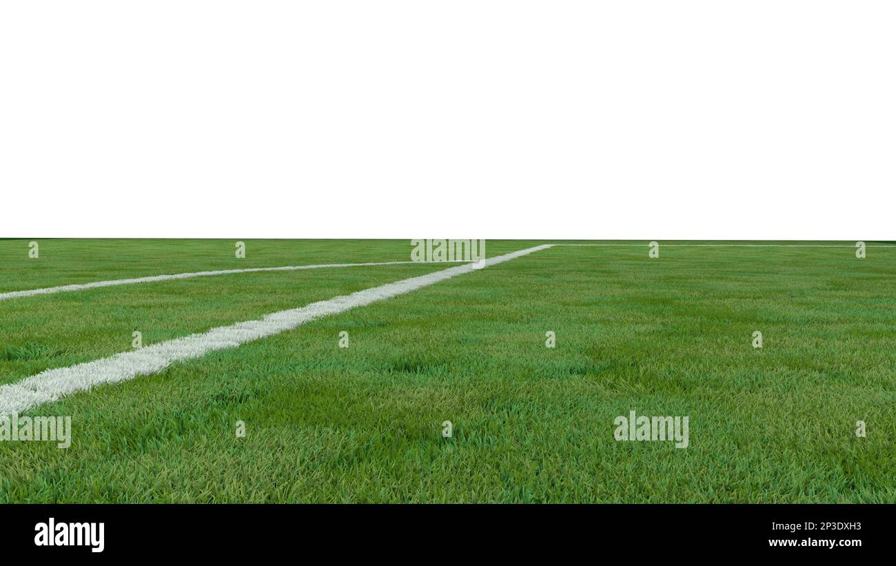 Lawn playground of a soccer stadium with signals. 3d render Stock Photo ...