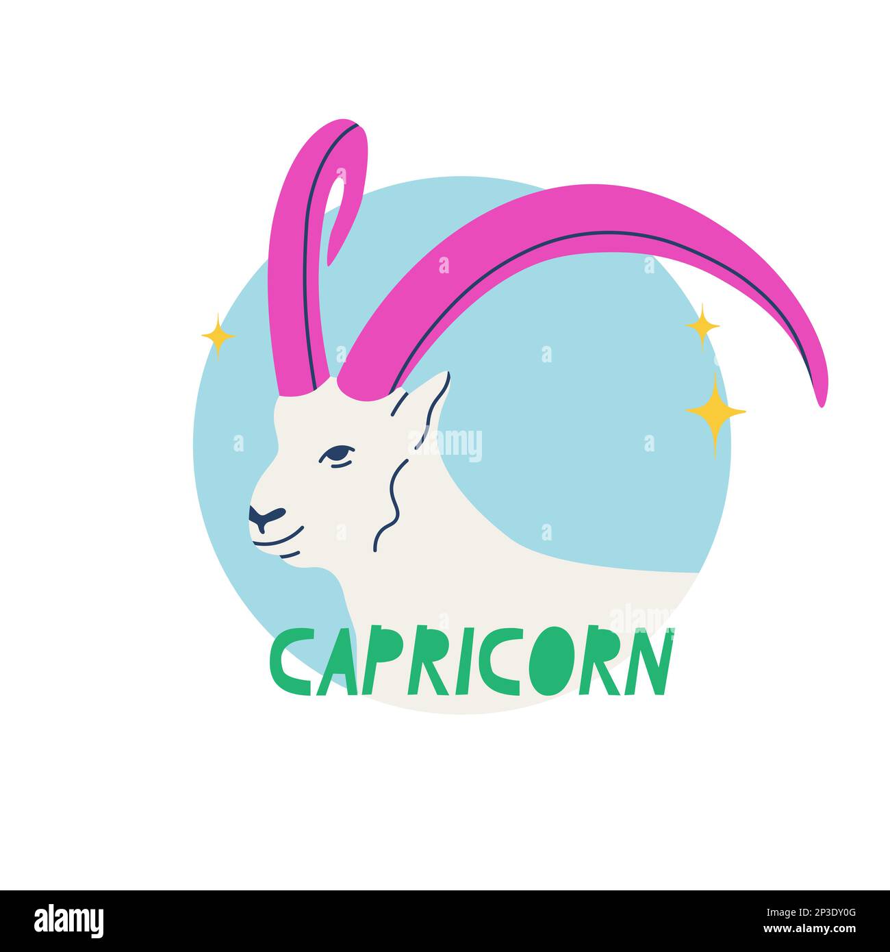 Capricorn zodiac sign. The tenth symbol of the horoscope. Astrological ...