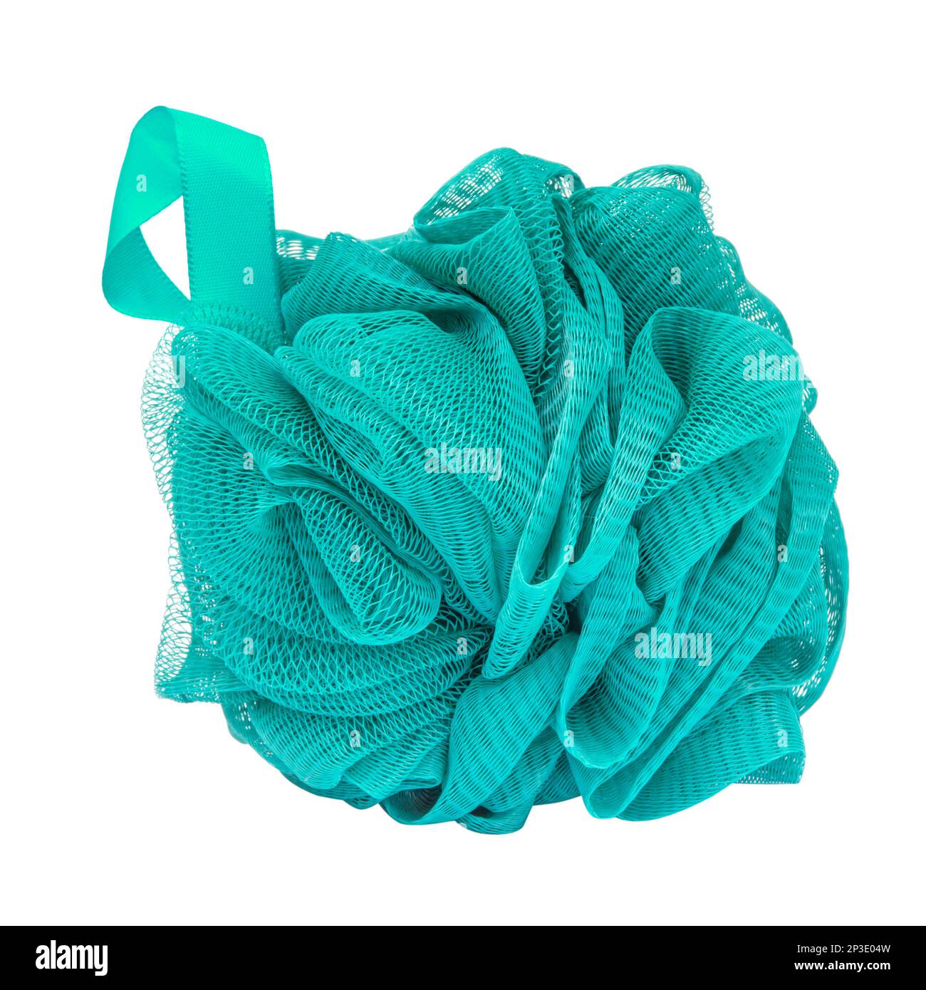 Blue bath sponge for shower body care isolated on the white background ...