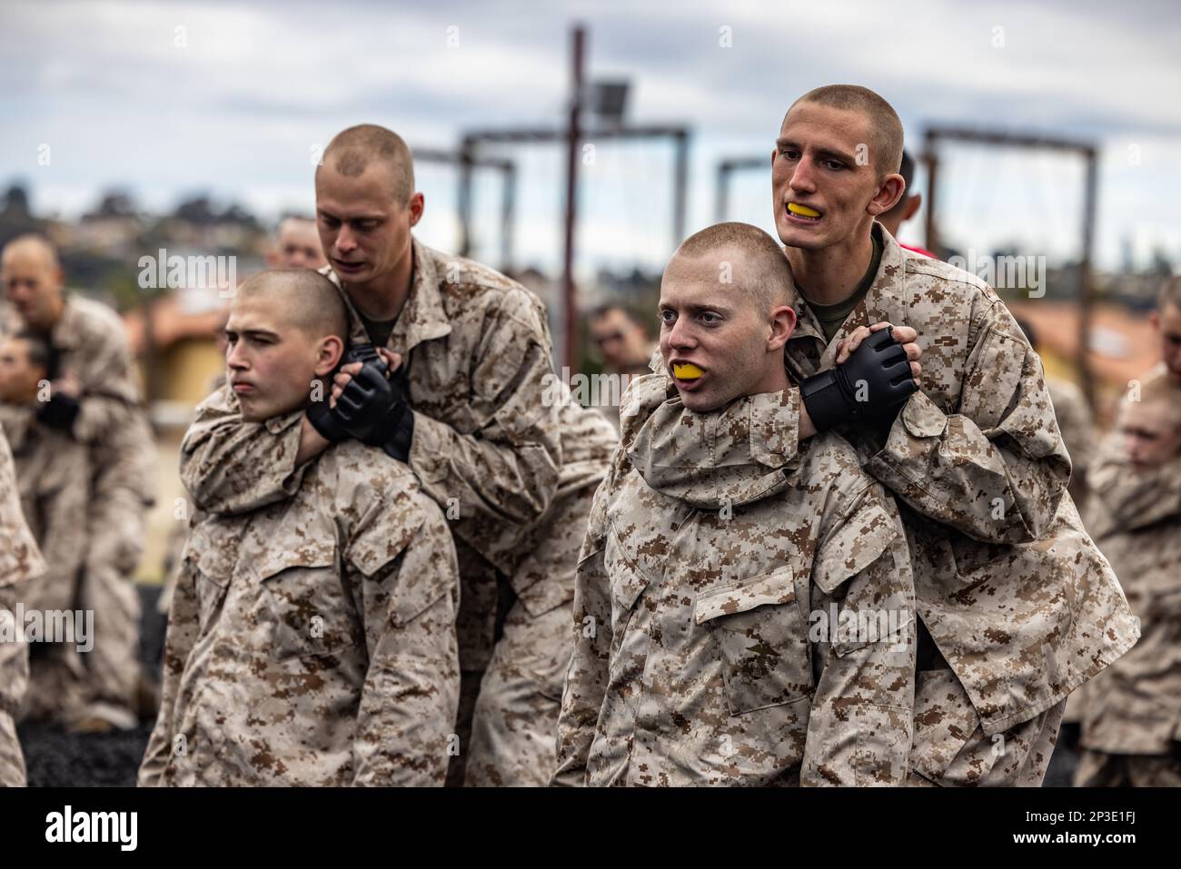 U.S. Marine Corps recruits with Alpha Company, 1st Recruit Training ...