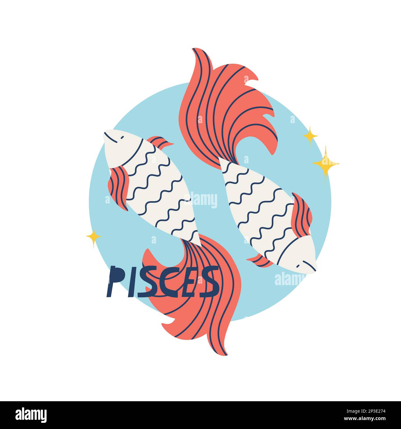 Pisces zodiac sign. The twelfth symbol of the horoscope. Astrological ...