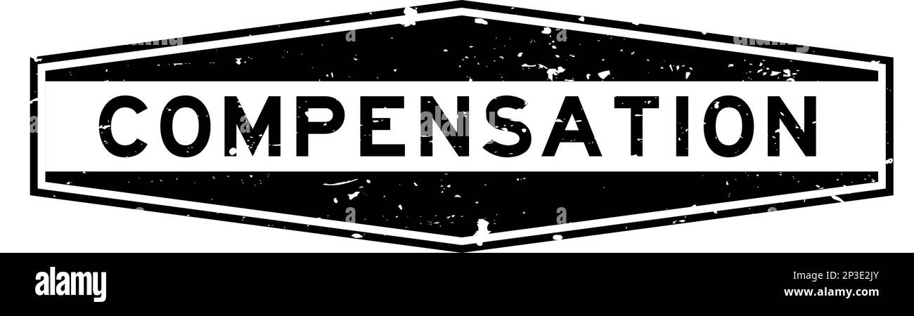 Grunge black compensation word hexagon rubber seal stamp on white ...