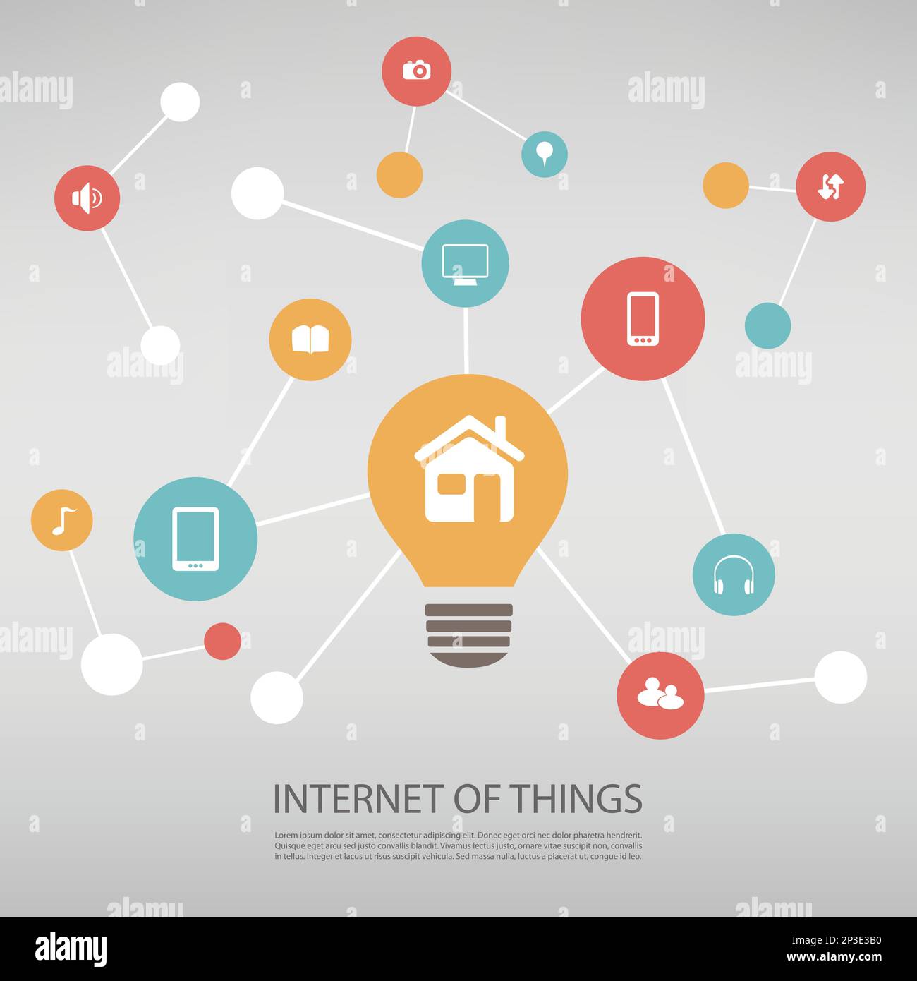 Internet Of Things Design Concept With Icons Stock Vector Image & Art ...