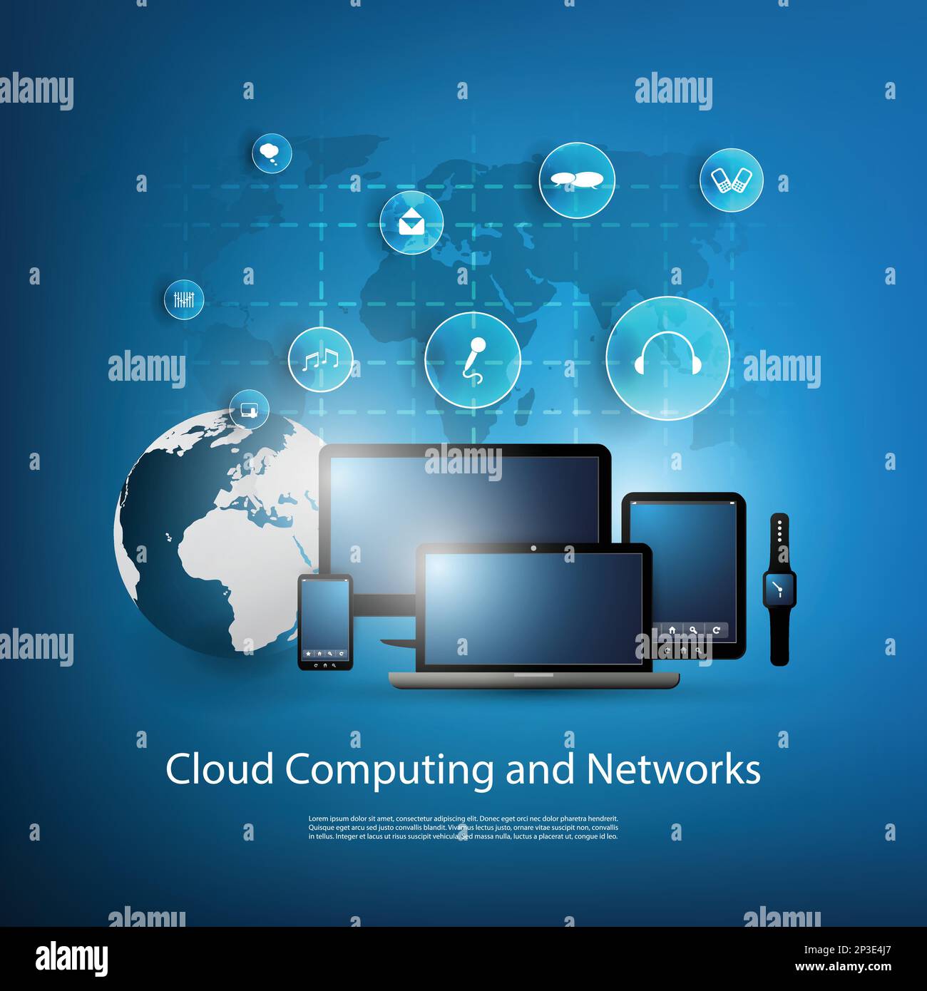 Cloud Computing And Networks Design Concept Stock Vector Image & Art - Alamy