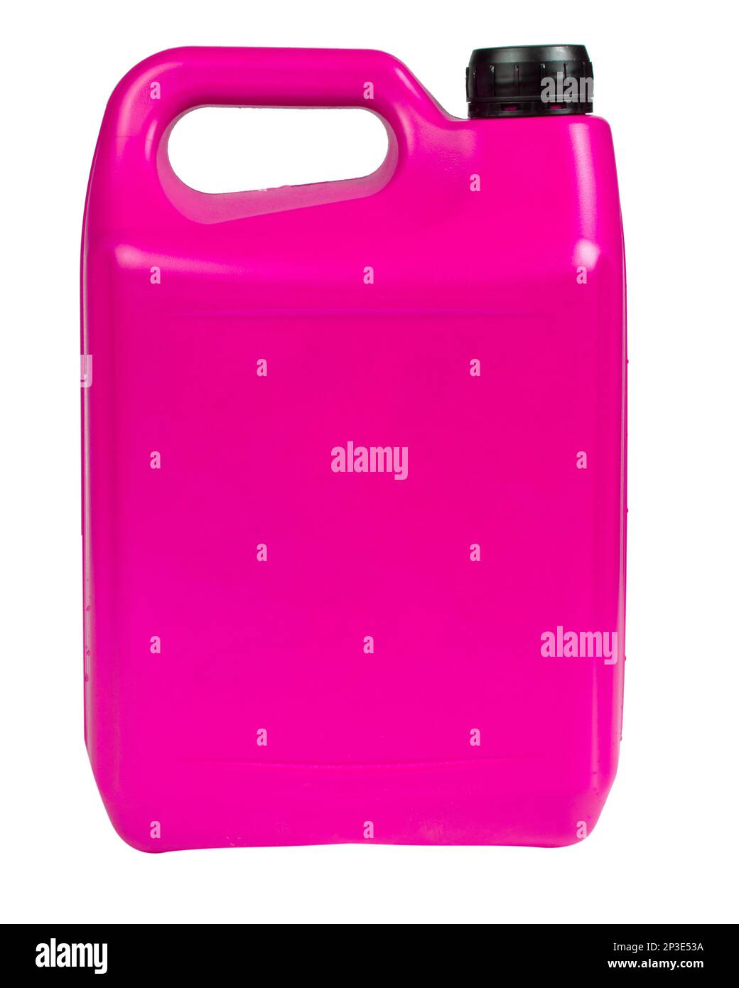 Bottle pink can antifreeze liquid container isolated on the white ...