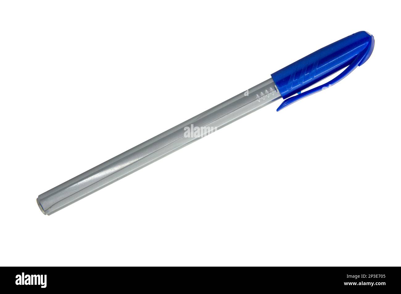 Blue ballpoint pen school write isolated on the white background Stock ...