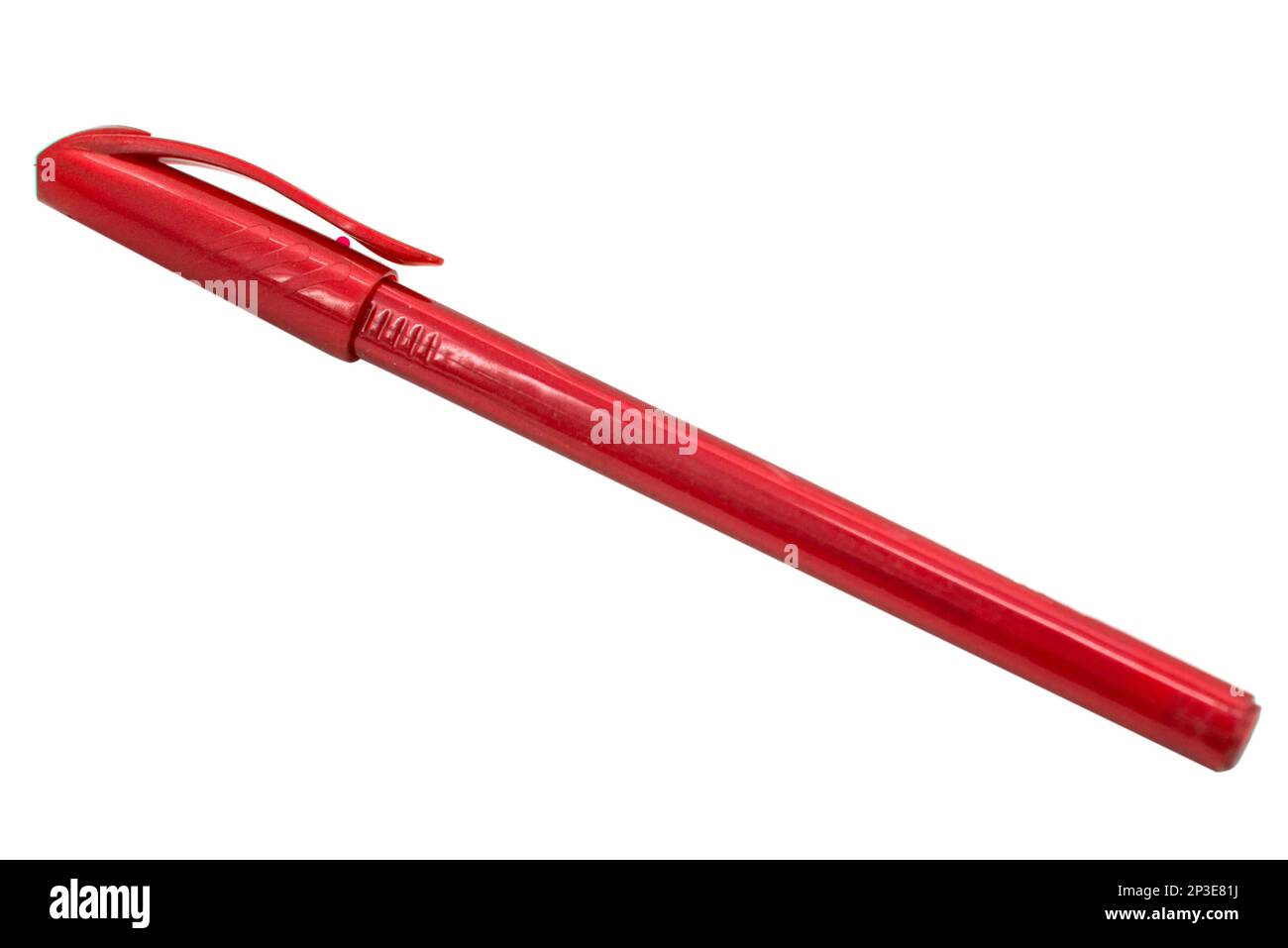Red ballpoint pen school write isolated on the white background Stock ...