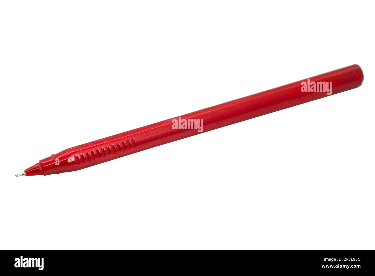 Red ballpoint pen school write isolated on the white background Stock ...