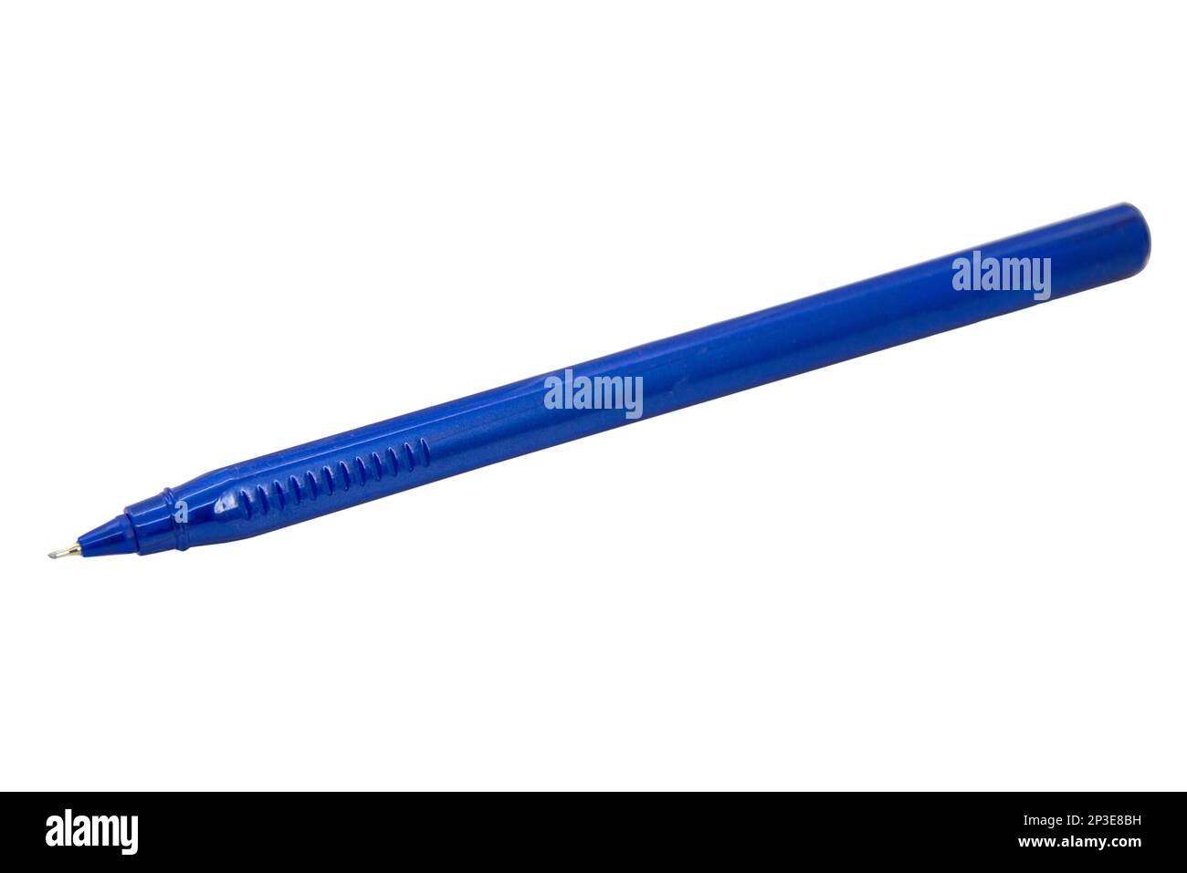 Blue ballpoint pen school write isolated on the white background Stock ...