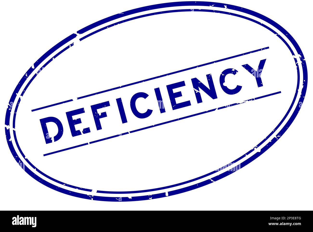 Grunge blue deficiency word rubber seal stamp on white background Stock ...