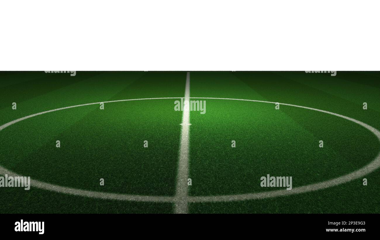 Lawn playground of a soccer stadium with signals. 3d render Stock Photo ...