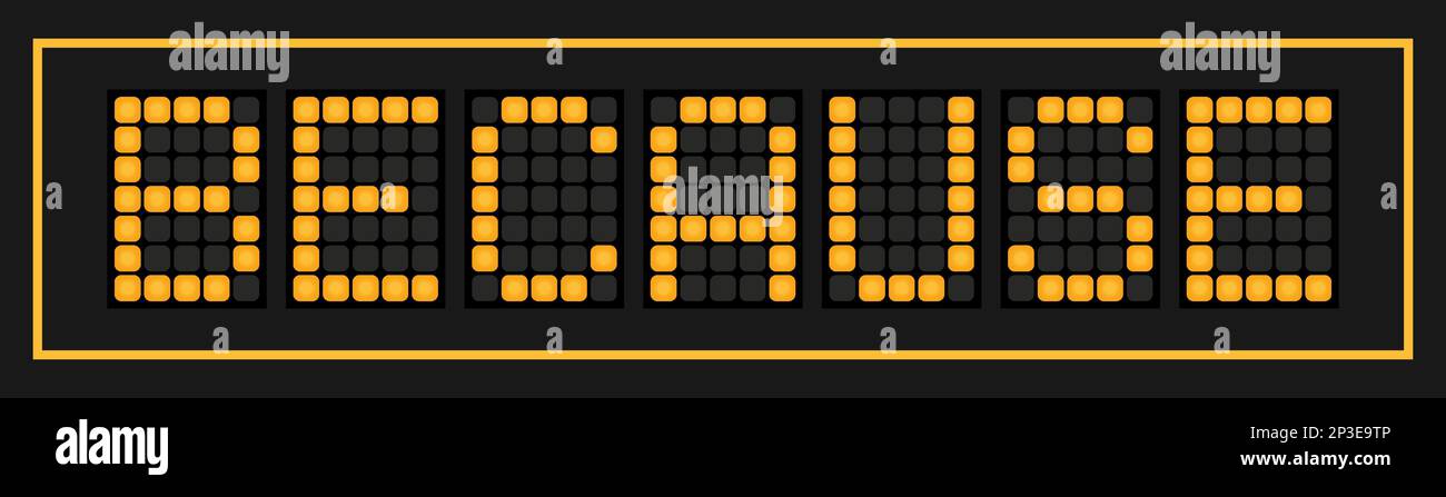 Orange color led banner in word because on black background Stock ...