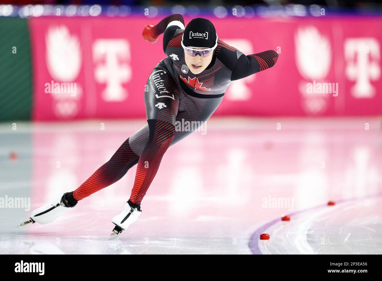 HERENVEEN - Beatrice Lamarche (CAN) during the 1500 meters for women at ...