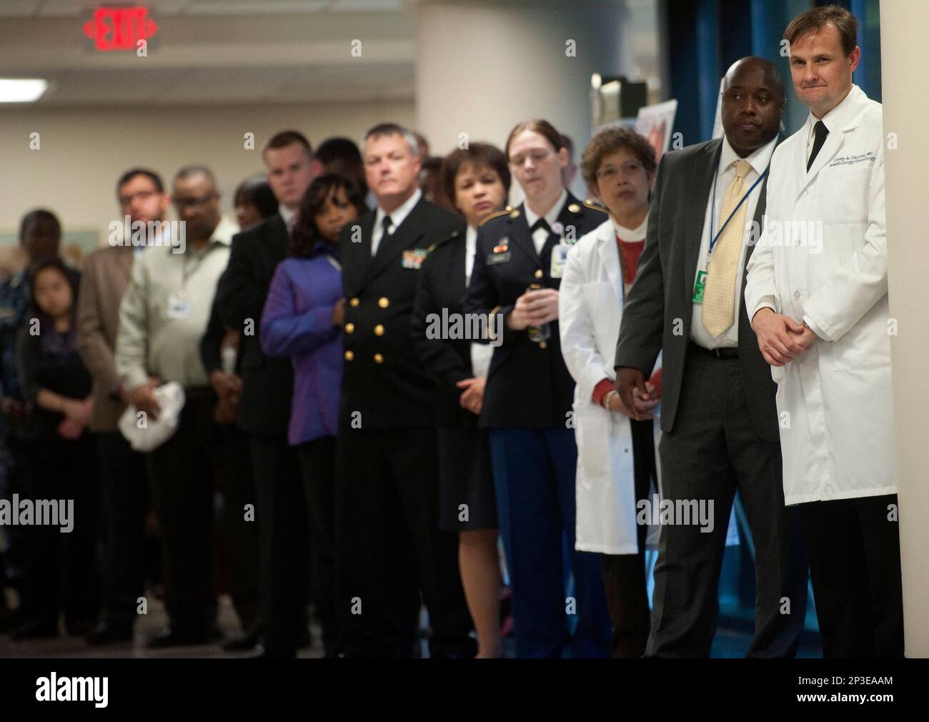 UNITED STATES - DECEMBER 3: The crowd watches Joyce Murtha, wife of the ...