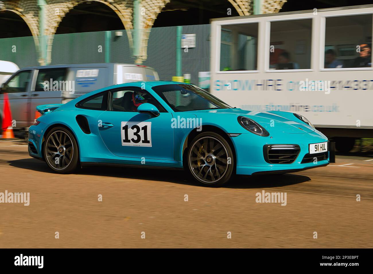 Esmee Hawkey driving a Porsche 911 Turbo S at The Brighton National ...