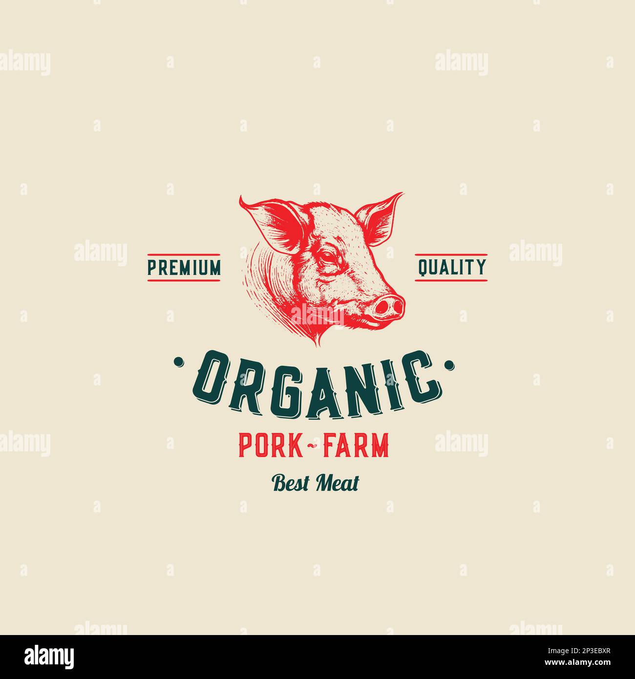 Butcher shop logo vector illustration. Pig head silhouette, good for ...