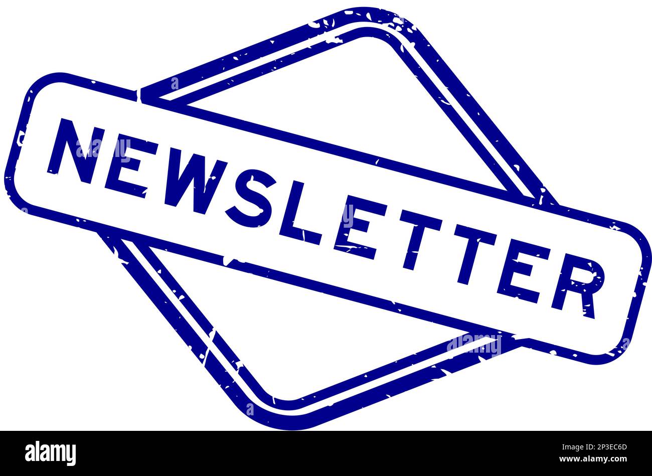 Grunge blue newsletter word rubber seal stamp on white background Stock ...