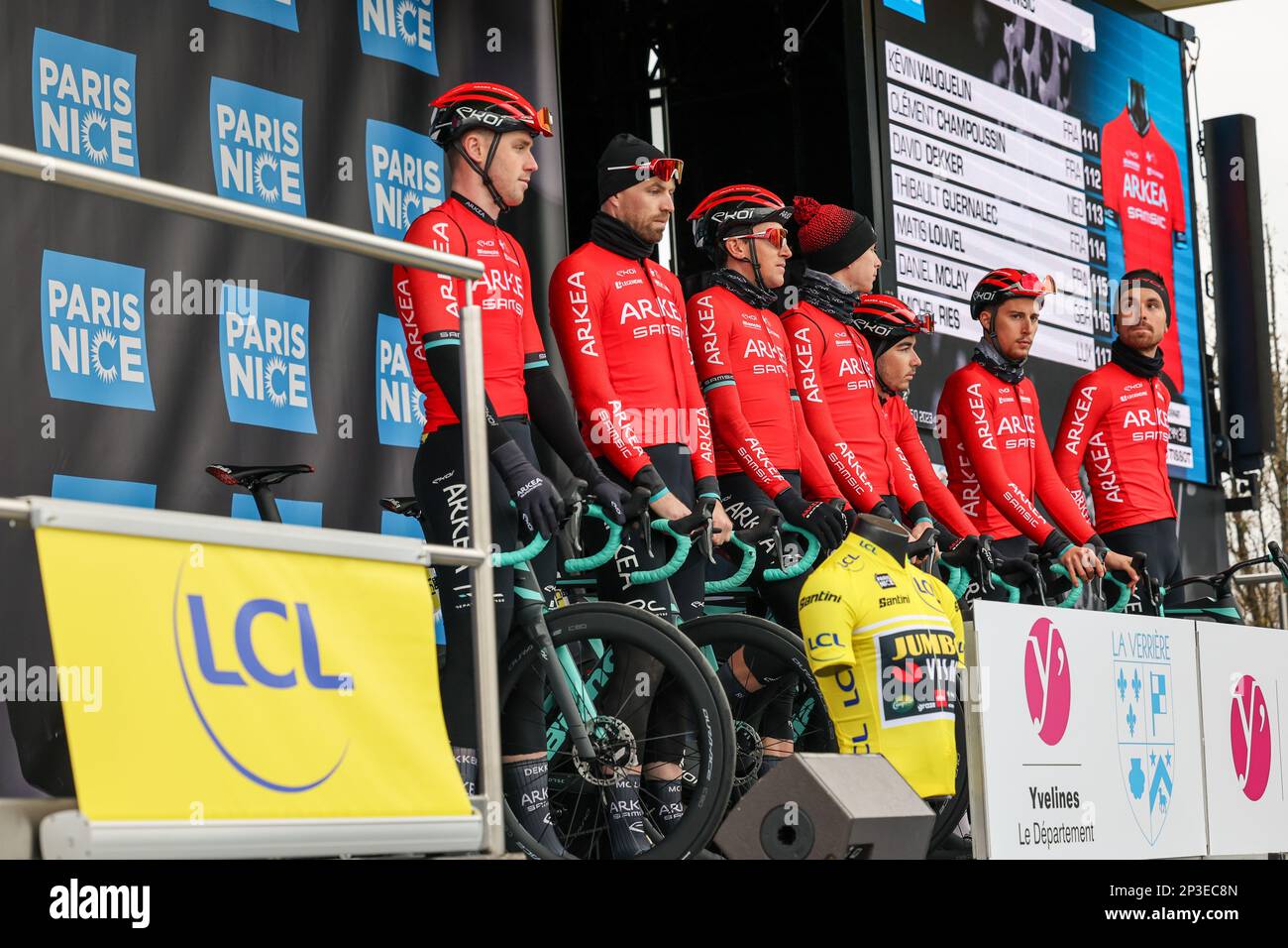 team Arkea-Samsic riders pictured at the start of the first stage of ...
