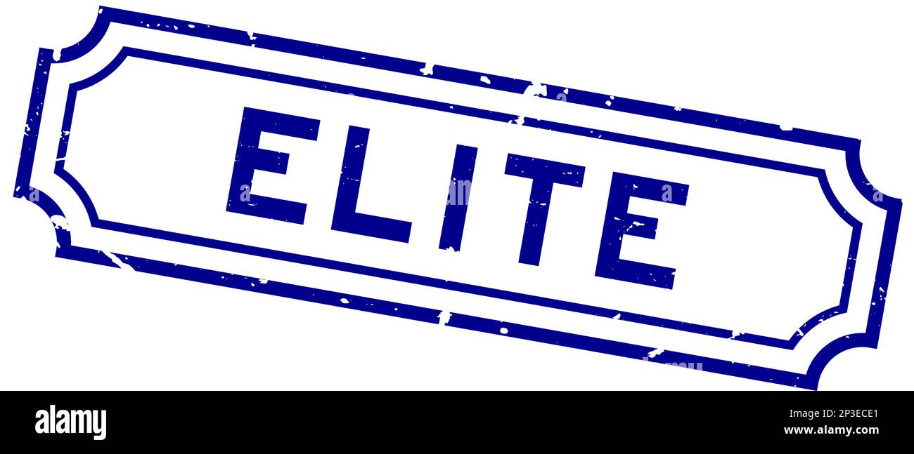 Grunge blue elite word rubber seal stamp on white background Stock ...