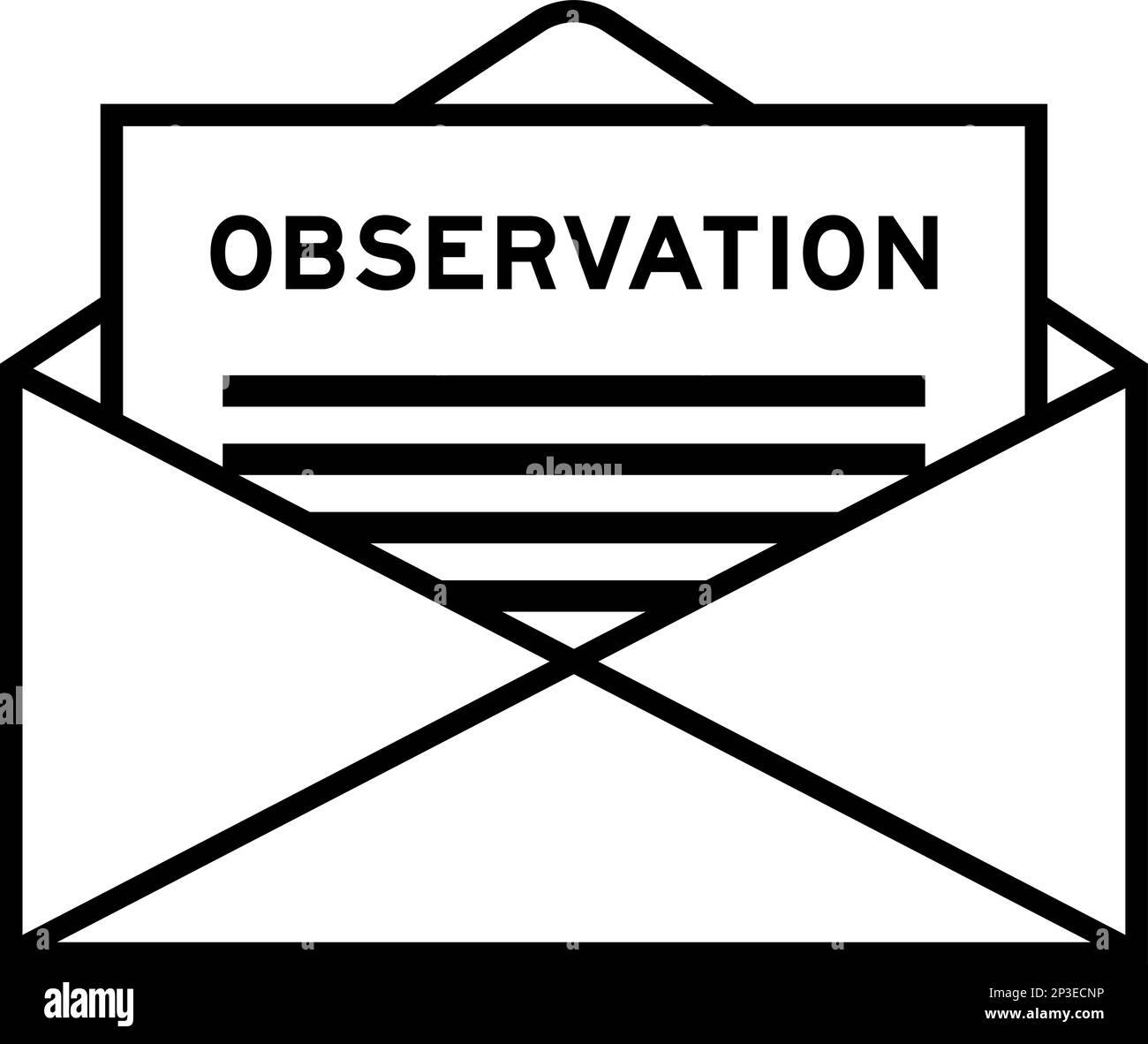 Envelope and letter sign with word observation as the headline Stock ...