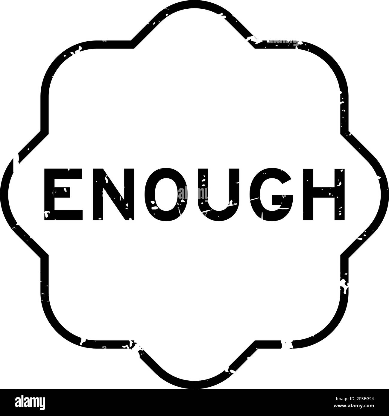 Grunge black enough word rubber seal stamp on wthie background Stock ...