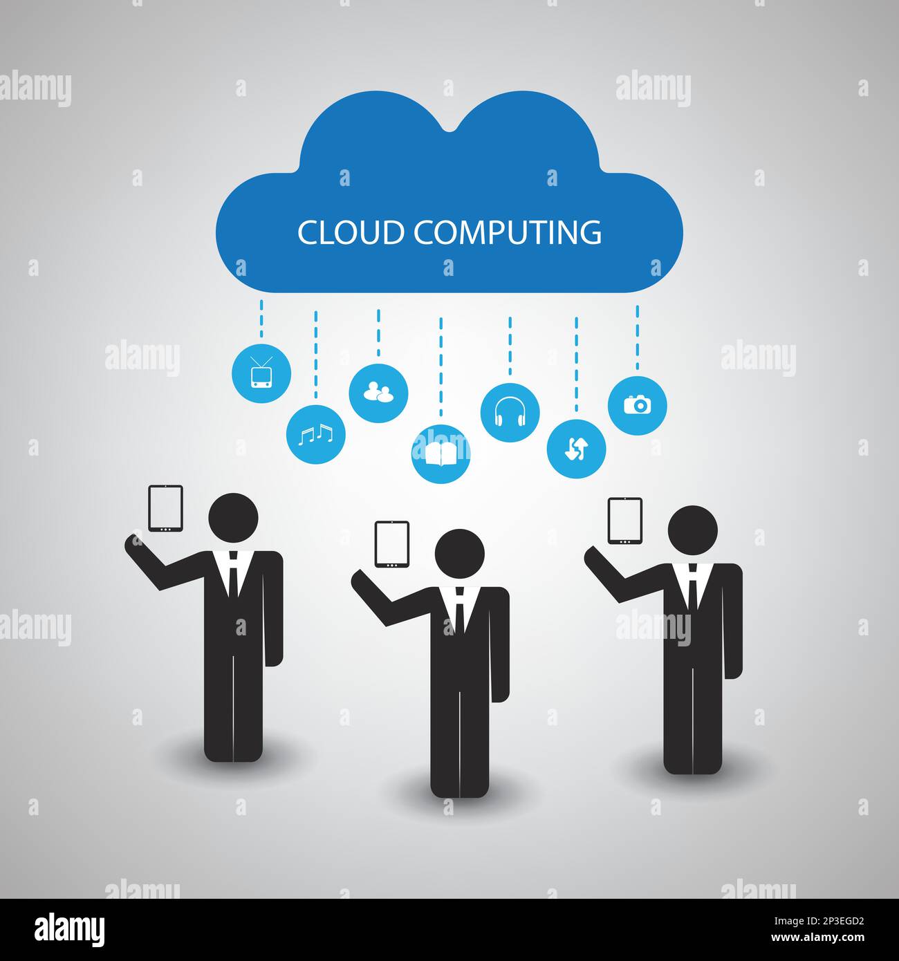 Cloud Computing Concept Design With Icons And People Stock Vector Image ...