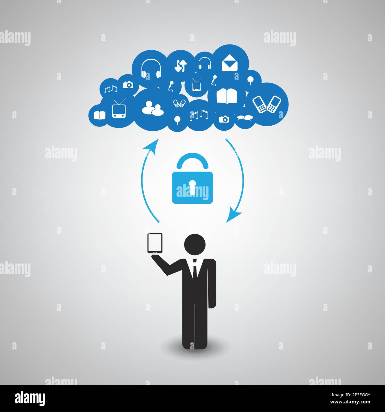 Cloud Computing Concept Design - Safe Synchronizing Stock Vector Image & Art - Alamy
