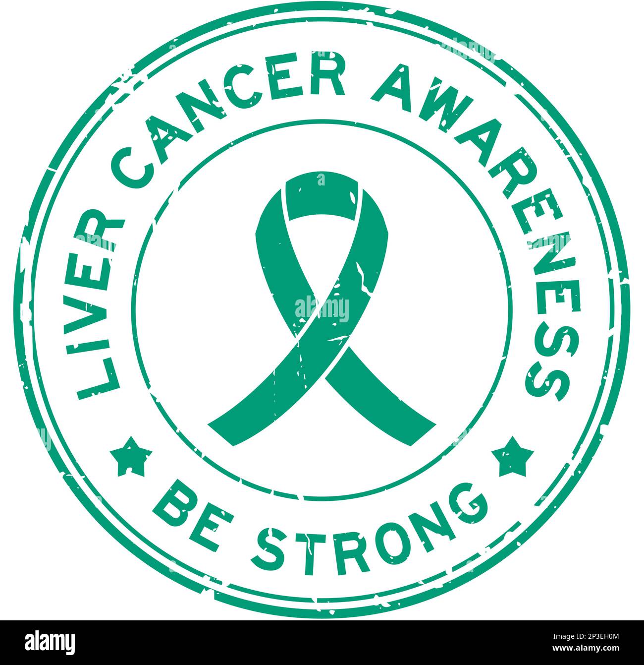 Grunge green liver cancer awareness be strong word with ribbon banner ...
