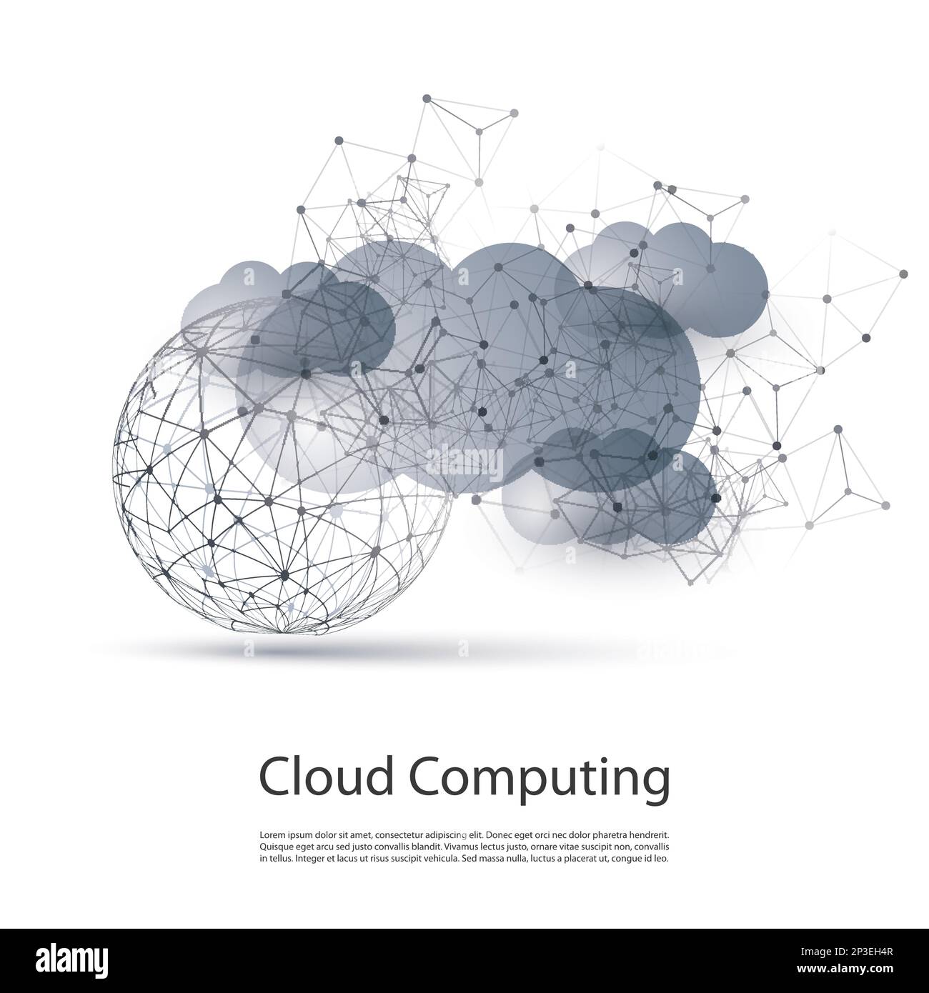 Abstract Black And White Minimal Modern Style Cloud Computing Networks