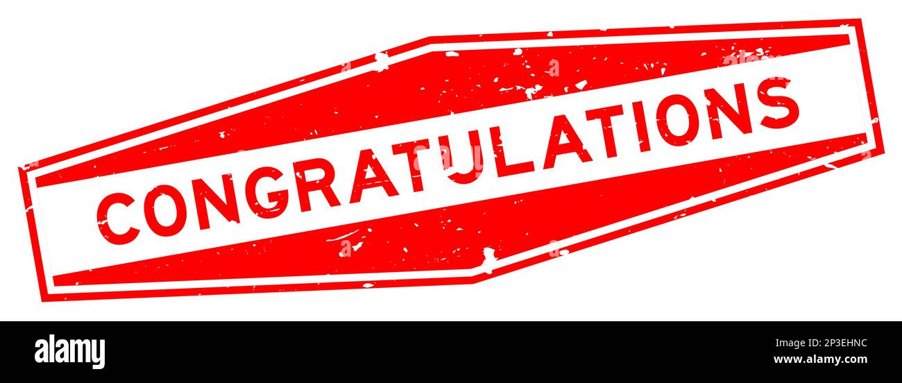 Grunge red congratulations word hexagon rubber seal stamp on white background Stock Vector Image ...