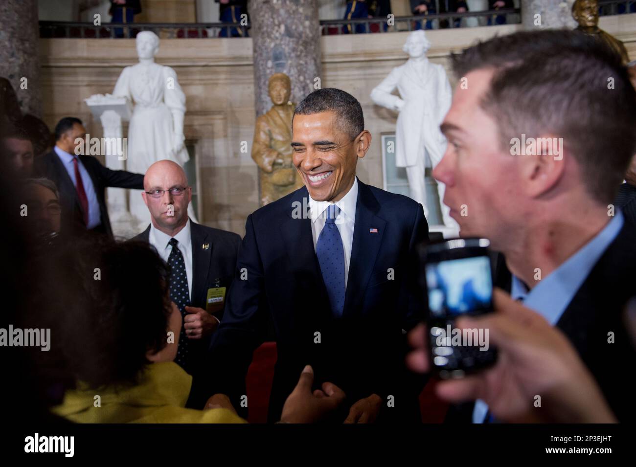 UNITED STATES - FEBRUARY 27: President Barack Obama greets guests after ...