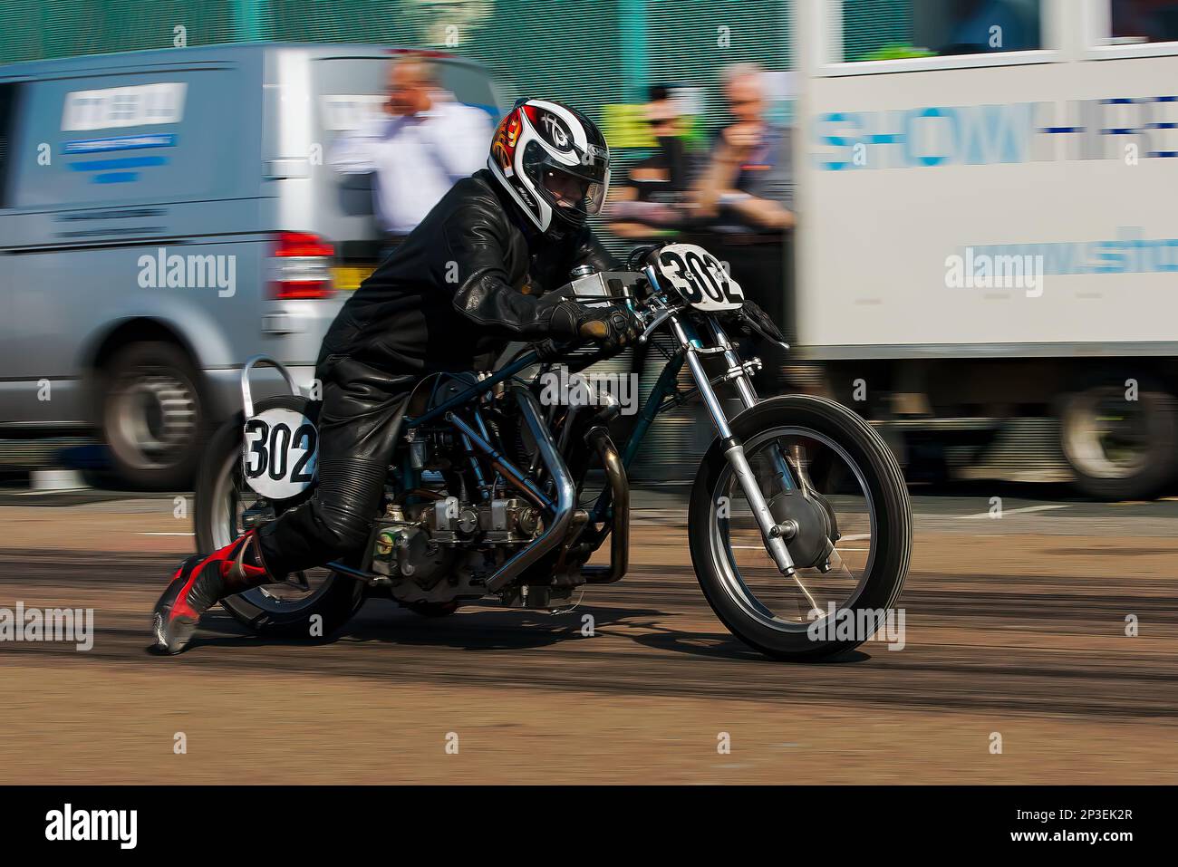 Bob Anderson riding a Hagon JAP Replica at The Brighton National Speed ...