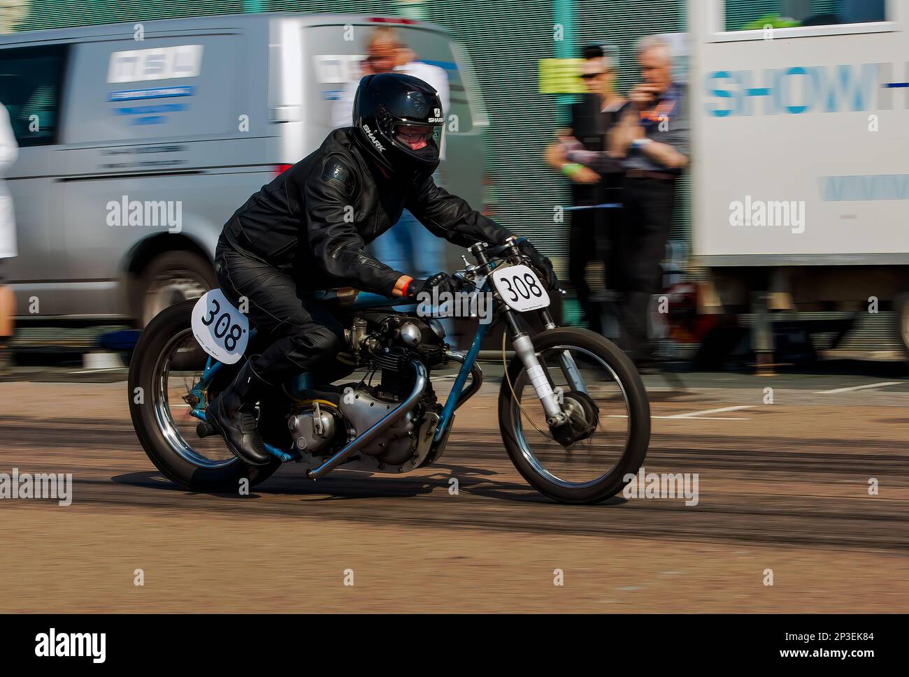Alan Kilte riding a Norton Dominator Special at The Brighton National ...