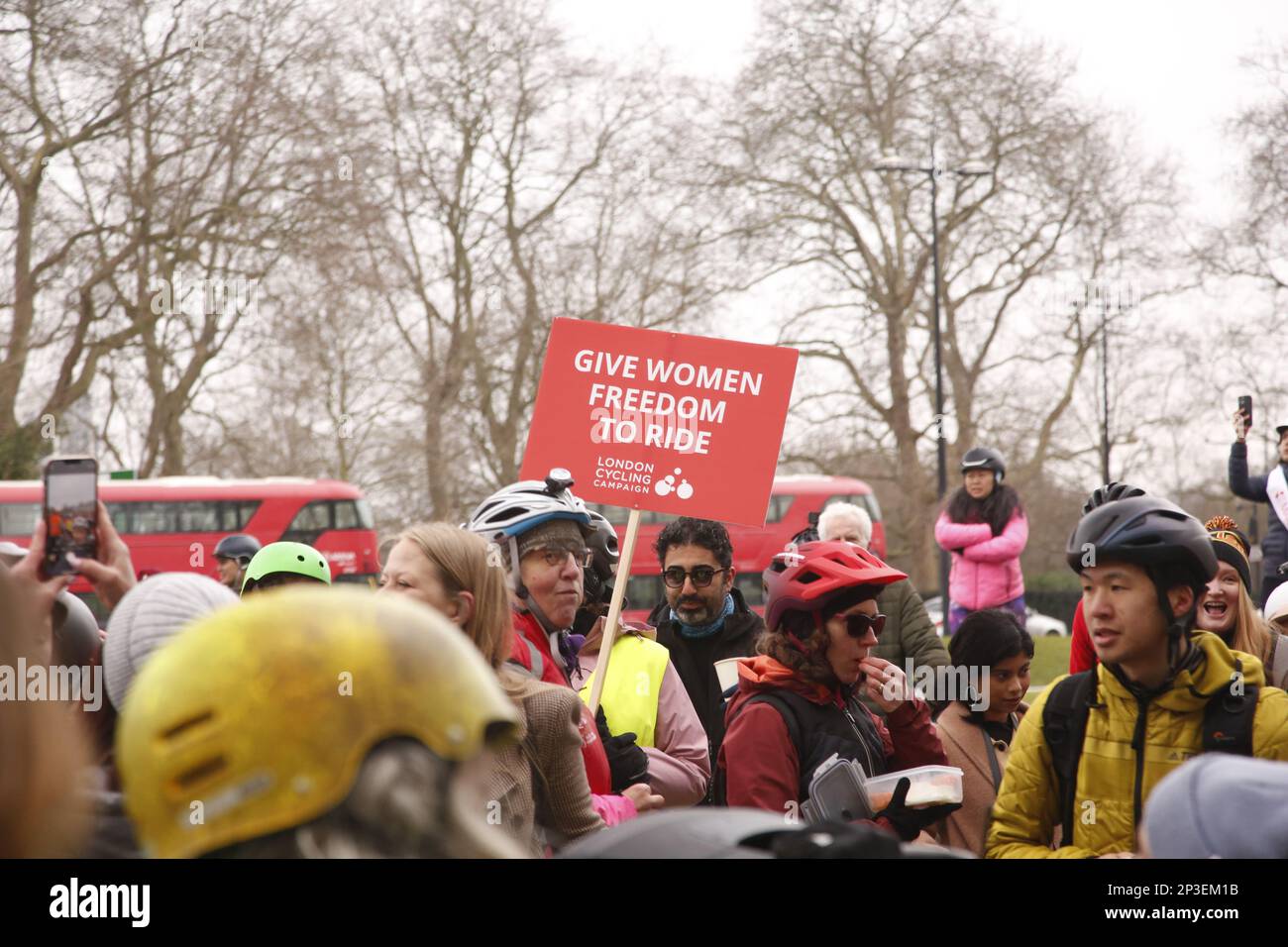 London, UK. 05/Mar/2023 Women’s Freedom Cycle Ride Hundreds of women ...