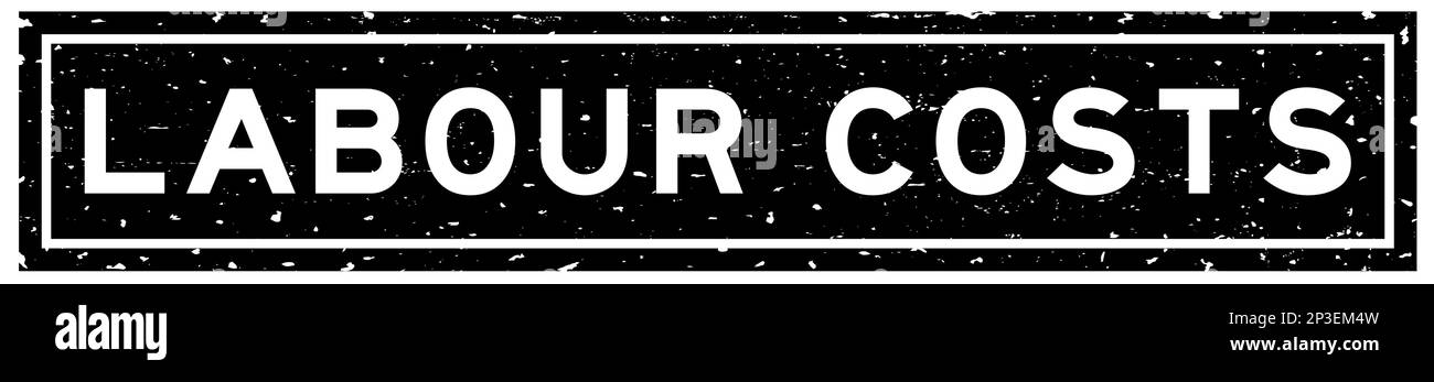 Grunge black labour costs word square rubber seal stamp on white ...