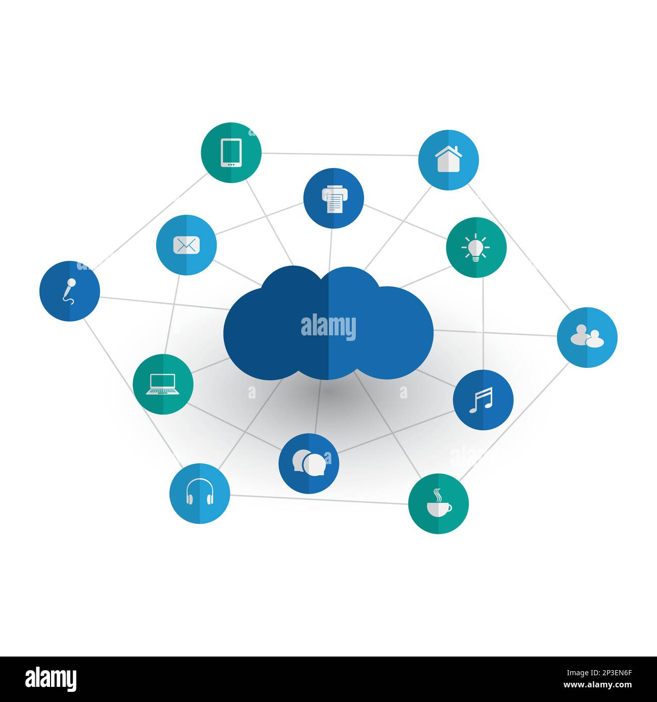 Digital World Networks Iot And Cloud Computing Concept Design With