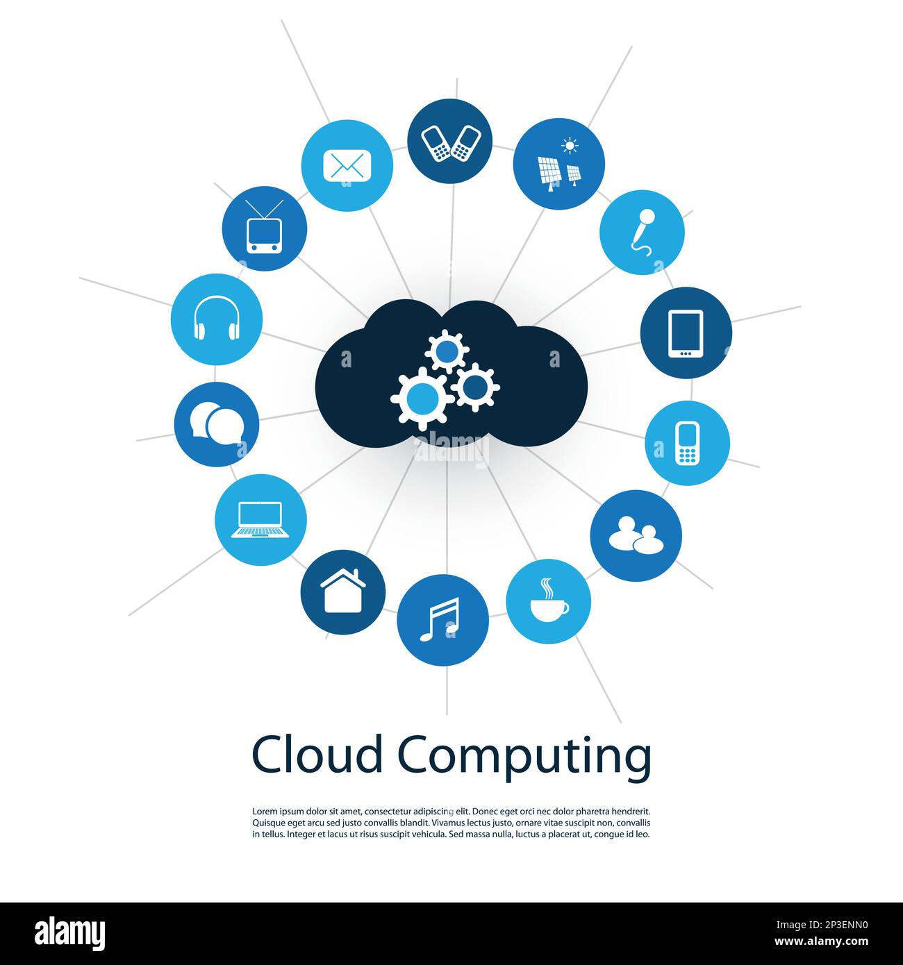 Digital World Networks Iot And Cloud Computing Concept Design With