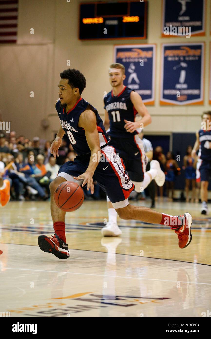 January 15, 2015: Gonzaga Bulldogs guard Silas Melson (0) during the ...